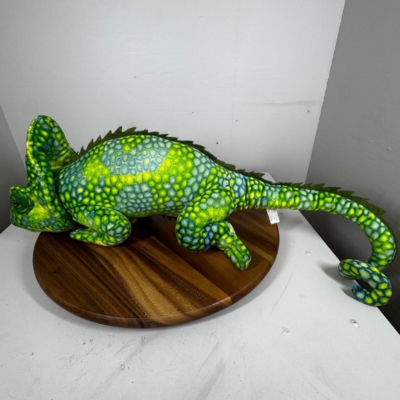 Toys | 27 Inch Plush Chameleon Stuffed Animal Toy Green Blue Realistic ...